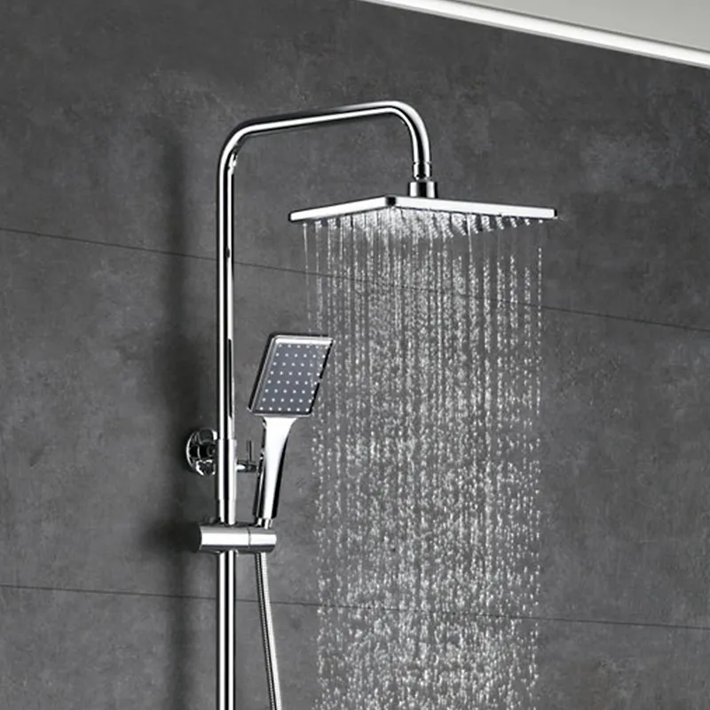 LCD surface-mounted shower mixer with a rain shower head F700W WHITE ...