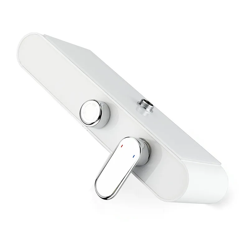 LCD surface-mounted shower mixer with a rain shower head F700W WHITE ...